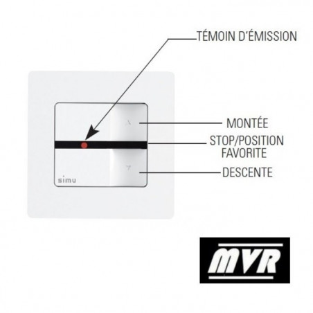 Emetteur Simu mural 1 canal - Store et volet roulant